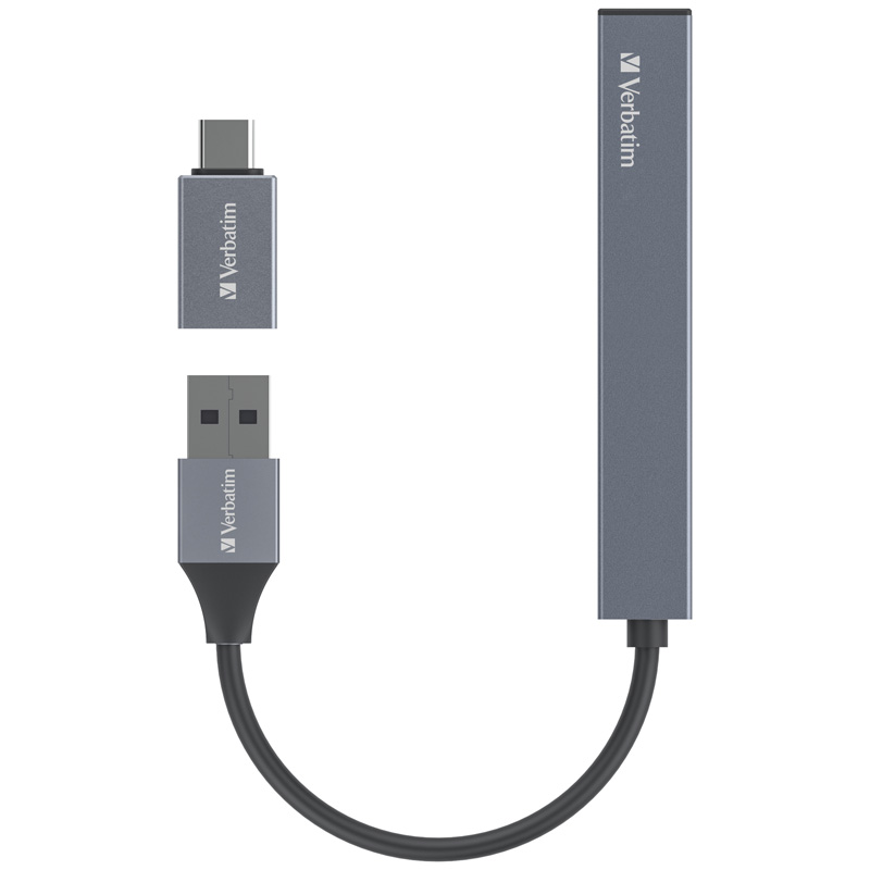 Verbatim 4-in-1 USB Hub with Type C Adaptor - Happybird